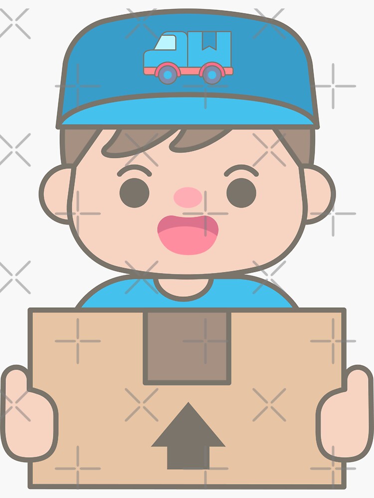 "Cute delivery elements in Children Style Cartoon illustration delivery ...