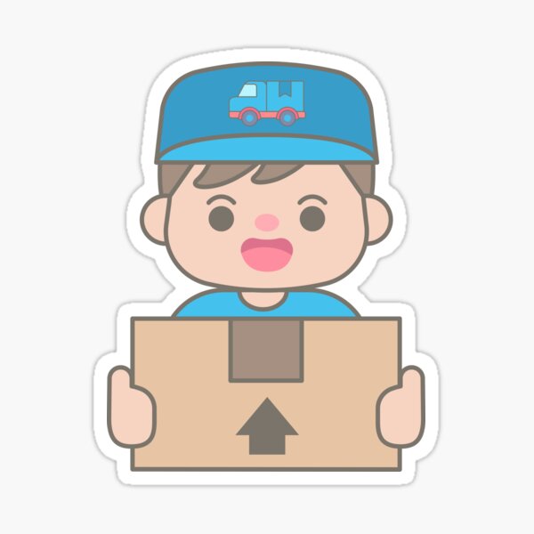 "Cute delivery elements in Children Style Cartoon illustration delivery ...