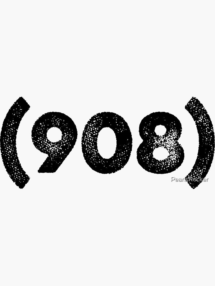 "Jersey Area Code ! Jersey Pride 908" Sticker by PearlsRocker | Redbubble