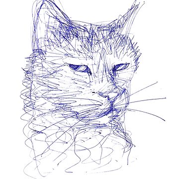 "Angry side eye cat drawing" Sticker for Sale by DipakSonarArt | Redbubble