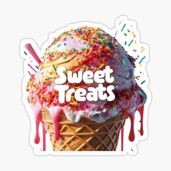 "Ice Cream Cone with Sprinkles - Sweet Treats" Sticker for Sale by ...