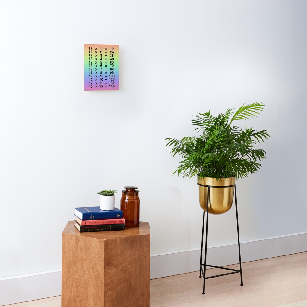 "12 X Table Rainbow Twelve Times Table Multiplication Tables Chart for ...