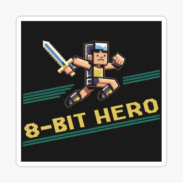"8-Bit Hero" Sticker for Sale by zarshirts | Redbubble