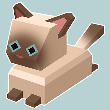 "Low Poly Siamese Cat" Sticker for Sale by How-Do-U-Art | Redbubble
