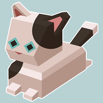 "Low Poly Black Spotted Cat" Sticker for Sale by How-Do-U-Art | Redbubble