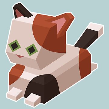 "Low Poly Calico Cat" Sticker for Sale by How-Do-U-Art | Redbubble
