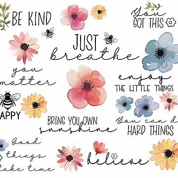 "Positive affirmations inspirational sayings with watercolor flowers ...