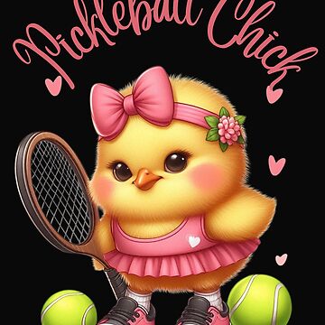 "Cute Chicken Pickleball Chick With Racquet" Sticker for Sale by ...
