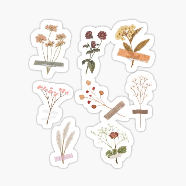 "Vintage Flowers Journaling Sticker Pack" Sticker for Sale by Zaibo ...