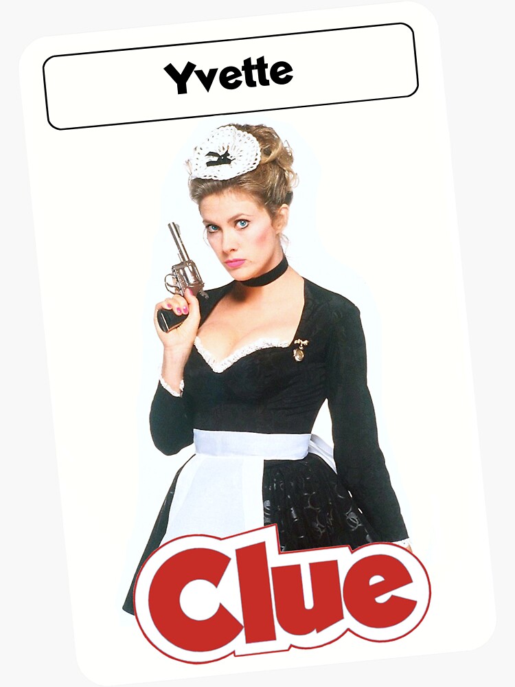 "CLUE - Movie style Character art Card - Yvette the Maid" Sticker for Sale by Michaelofthe80s ...