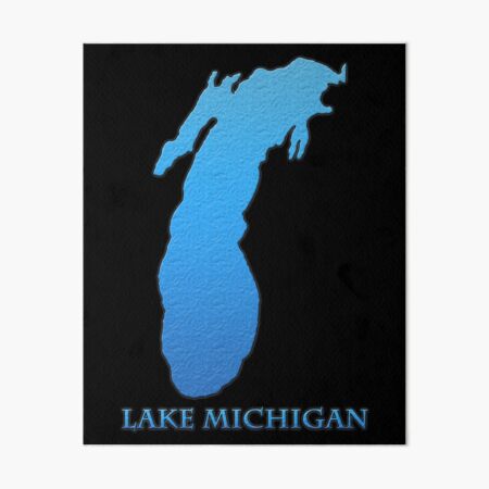 "Lake Michigan Great Lakes Outline with Label" Art Board Print for Sale ...