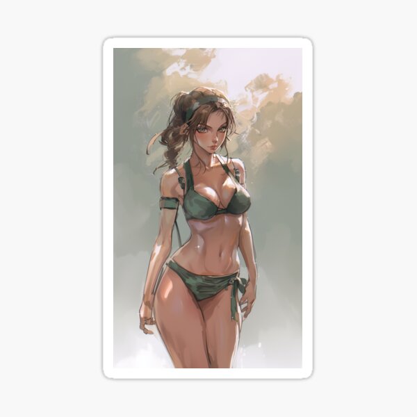 "Lara Croft Green Bikini from Tomb Raider" Sticker for Sale by Electra-Origins | Redbubble