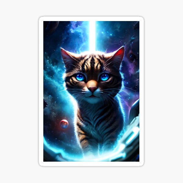 "Space Cat Neon Blast" Sticker for Sale by KnuNetzer | Redbubble
