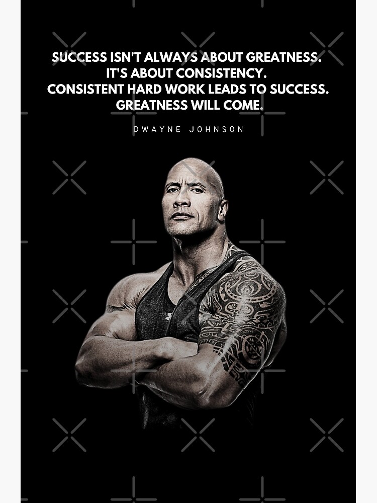 "The Rock Motivational Quote Portrait" Poster for Sale by ...