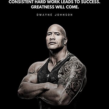 "The Rock Motivational Quote Portrait" Poster for Sale by ...