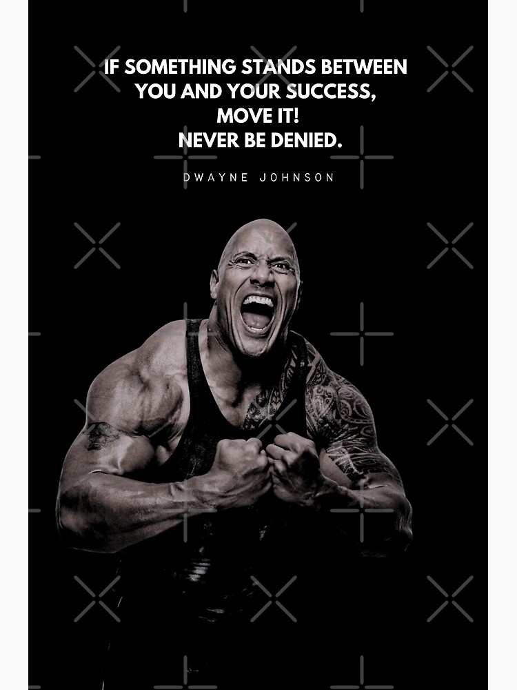 "The Rock Motivational Quote Portrait" Poster for Sale by ...