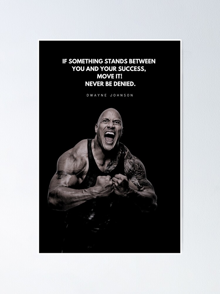 "The Rock Motivational Quote Portrait" Poster for Sale by ...