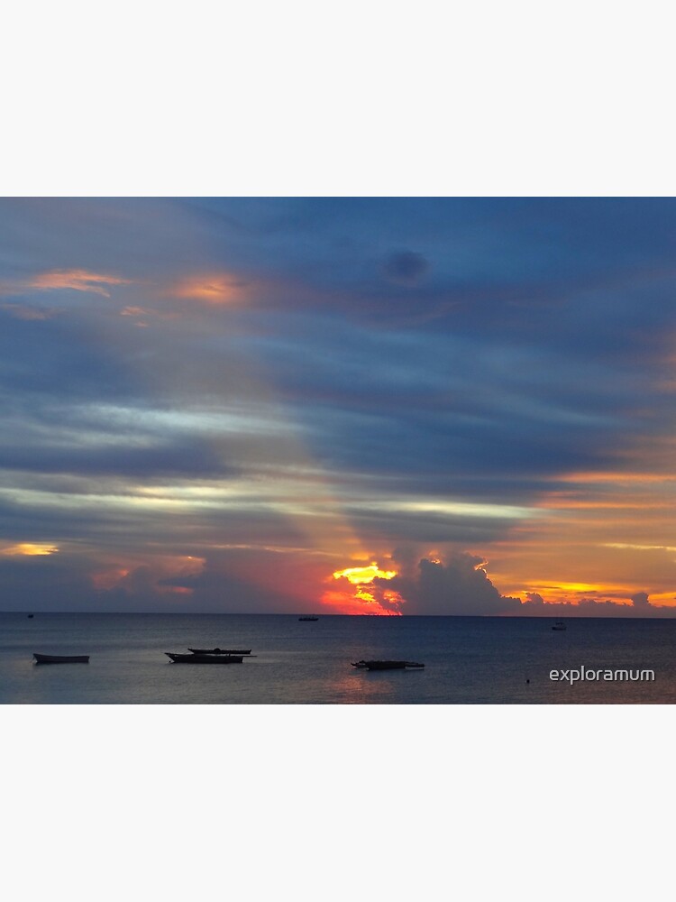 "Rays Of Sun - Sunset North Zanzibar Island - Tanzania, Africa" Poster ...