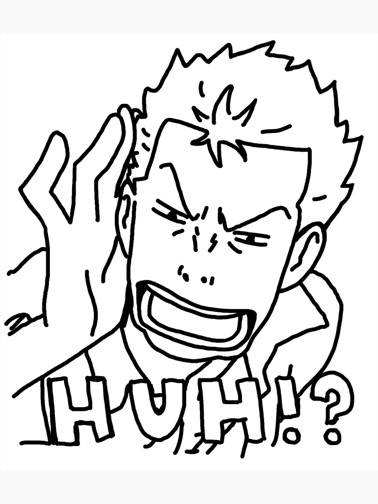 "Zoro "HUH" Meme" Sticker for Sale by k8-da-gr8 | Redbubble
