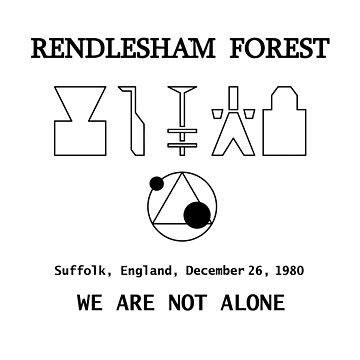 "Rendlesham Forest UFO Incident - UFO Symbols" Sticker for Sale by ...