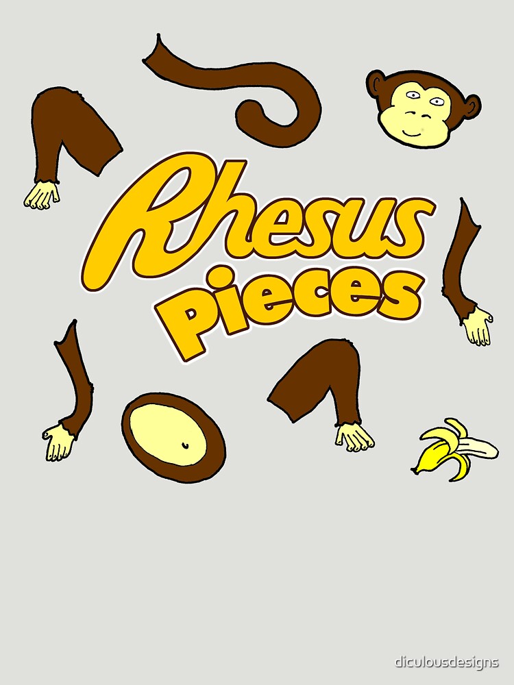 "Rhesus Pieces" T-shirt for Sale by diculousdesigns | Redbubble ...