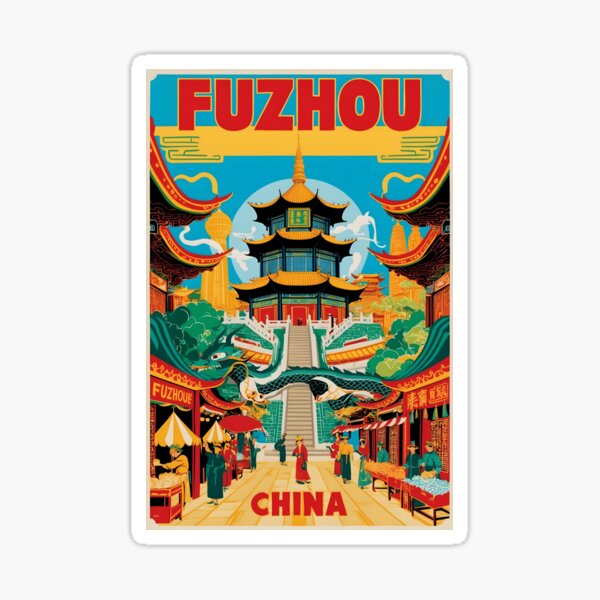 "Fuzhou China Vintage Travel Tourism " Sticker for Sale by ...