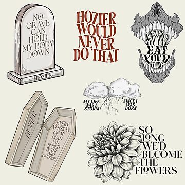 "hozier pack 2" Sticker for Sale by sagegreenmoon | Redbubble
