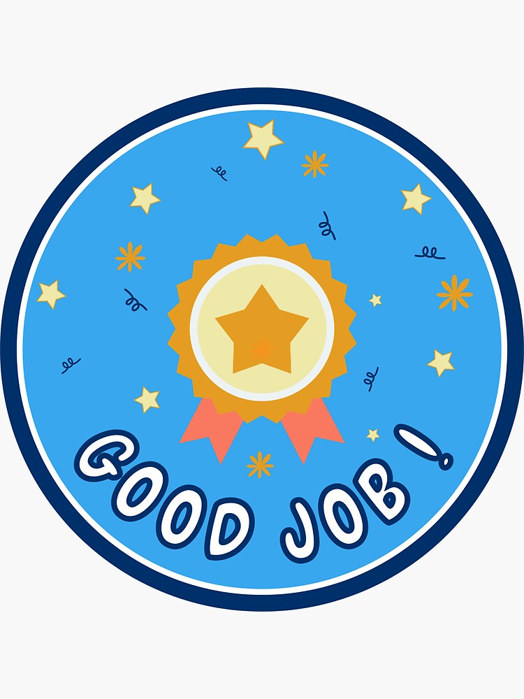 "Cute Teacher Reward Sticker Good Job Ribbon " Sticker for Sale by ...