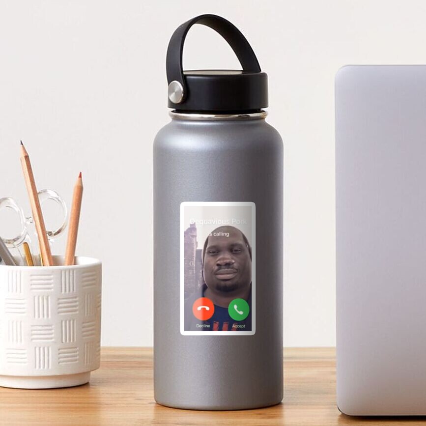 "Dequavious is calling" Sticker for Sale by CringeLoreCity | Redbubble