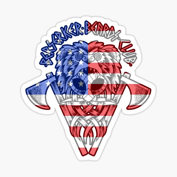 "Berserker Beards USA Logo" Sticker for Sale by Berserkerbeards | Redbubble
