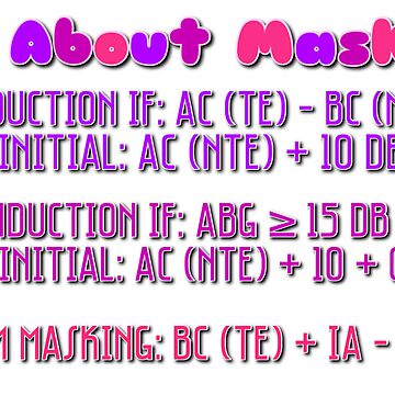 "Masking Formula Sheet for Audiologists" Sticker for Sale by ...