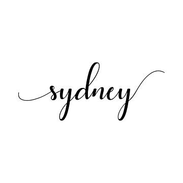 "Sydney - Custom name on delicate black cursive font" Sticker for Sale ...
