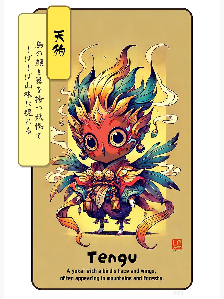 "Tengu - Cute Mountain Yokai of the Hyakki Yagyo" Art Board Print for ...