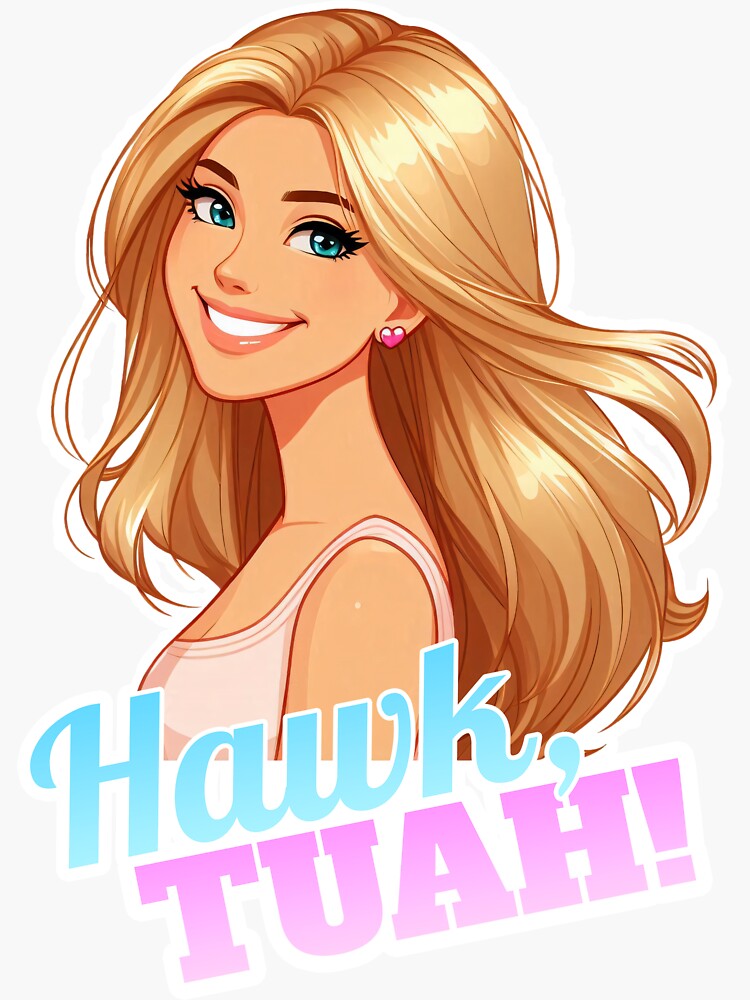 "HAWK TUAH girl" Sticker for Sale by ThisDress | Redbubble