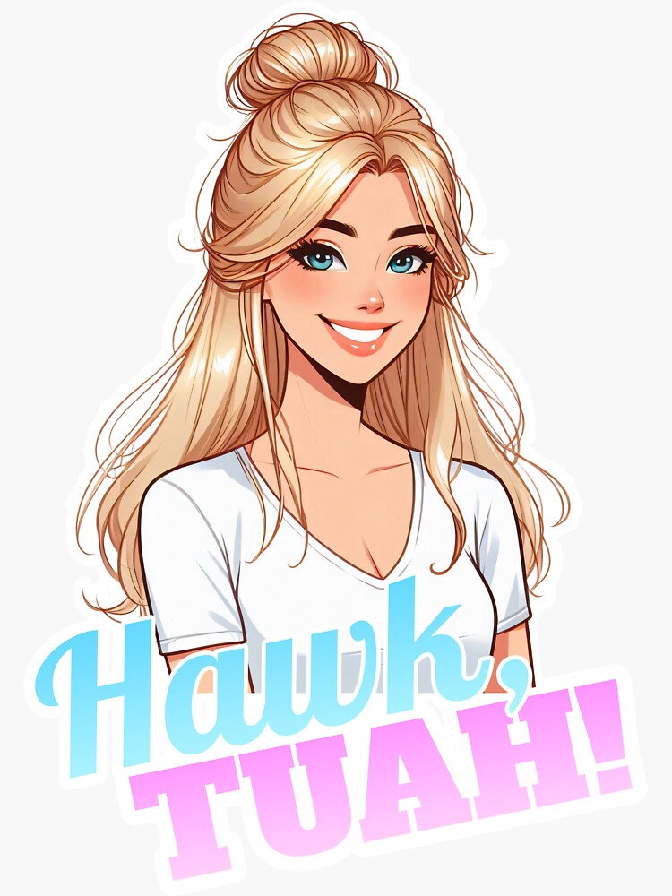 "HAWK TUAH girl" Sticker for Sale by ThisDress | Redbubble