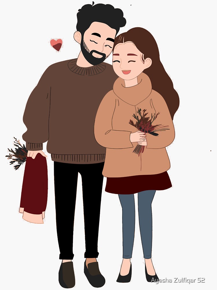 "Cute Couple" Sticker for Sale by HaxunLovesArt | Redbubble