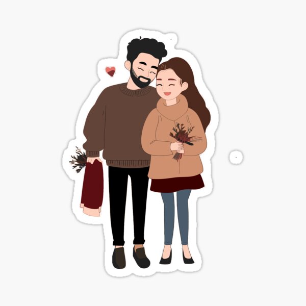 "Cute Couple" Sticker for Sale by HaxunLovesArt | Redbubble