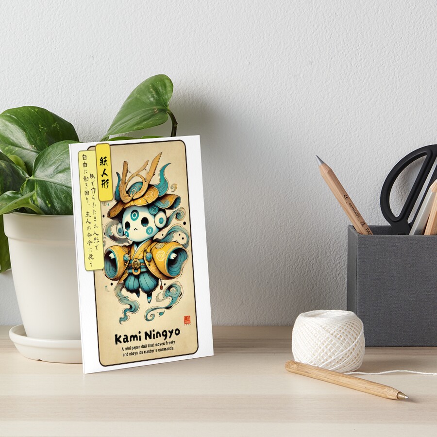 "Kami Ningyo - Cute Paper Doll Yokai of the Hyakki Yagyo" Sticker for ...