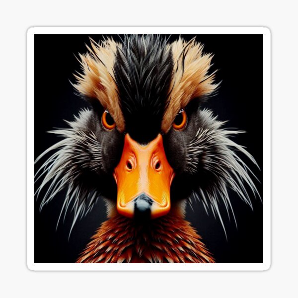 "Angry Duck" Sticker for Sale by FineArtsPro | Redbubble
