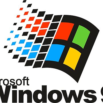 "Retro Vintage Nostalgic 90s 80s Windows 95 logo" Sticker for Sale by ...