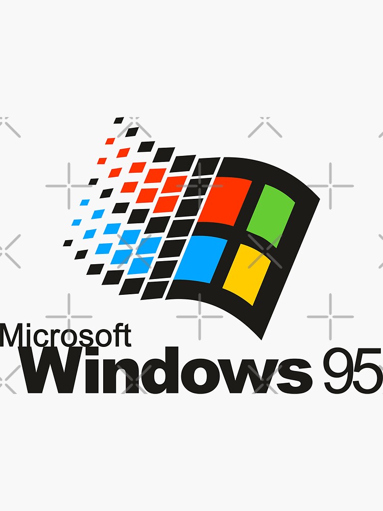 "Retro Vintage Nostalgic 90s 80s Windows 95 logo" Sticker for Sale by ...