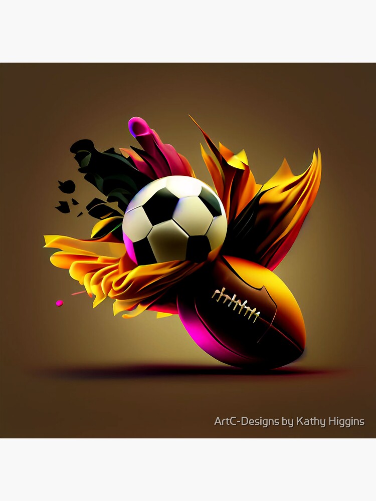 "Football and Soccer Ball in Motion" Sticker for Sale by artCdesignsKH ...