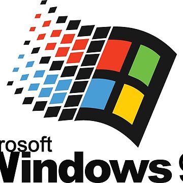 "Retro Vintage Nostalgic 90s 80s Windows 98 logo" Sticker for Sale by ...