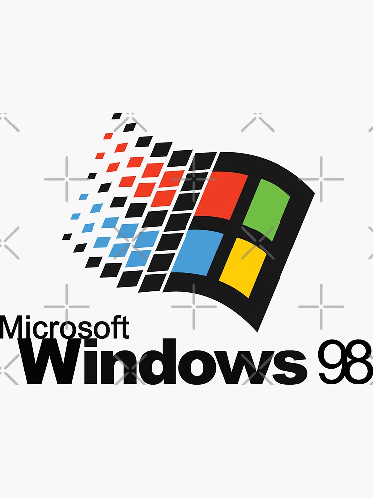 "Retro Vintage Nostalgic 90s 80s Windows 98 logo" Sticker for Sale by ...