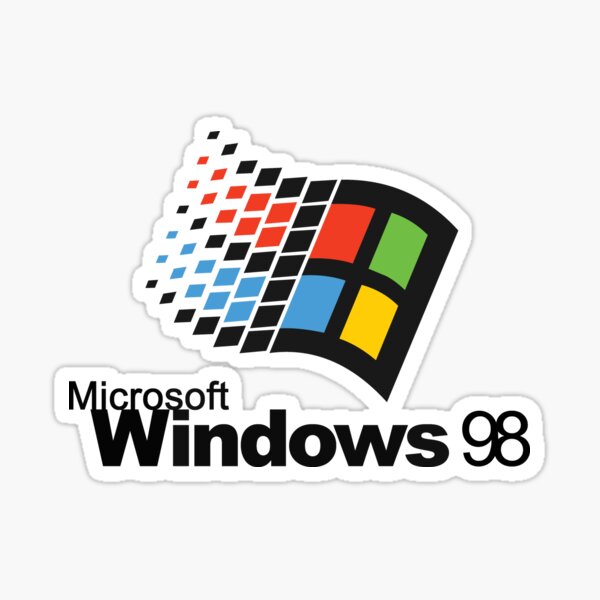 "Retro Vintage Nostalgic 90s 80s Windows 98 logo" Sticker for Sale by ...