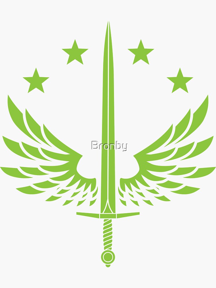 "Wings Sword Stars Military Emblem Soldier Crest" Sticker for Sale by ...