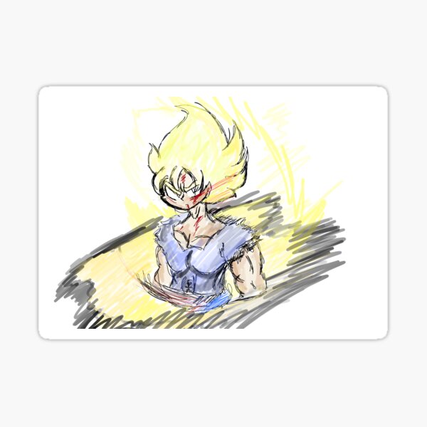 "SSJ AWAKENING GUKO" Sticker for Sale by ERIC-Studios | Redbubble