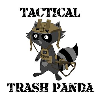 "Tactical Trash Panda Sticker (With Text)" Sticker for Sale by Wuximike ...