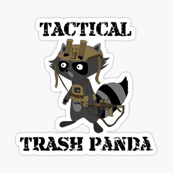 "Tactical Trash Panda Sticker (With Text)" Sticker for Sale by Wuximike ...