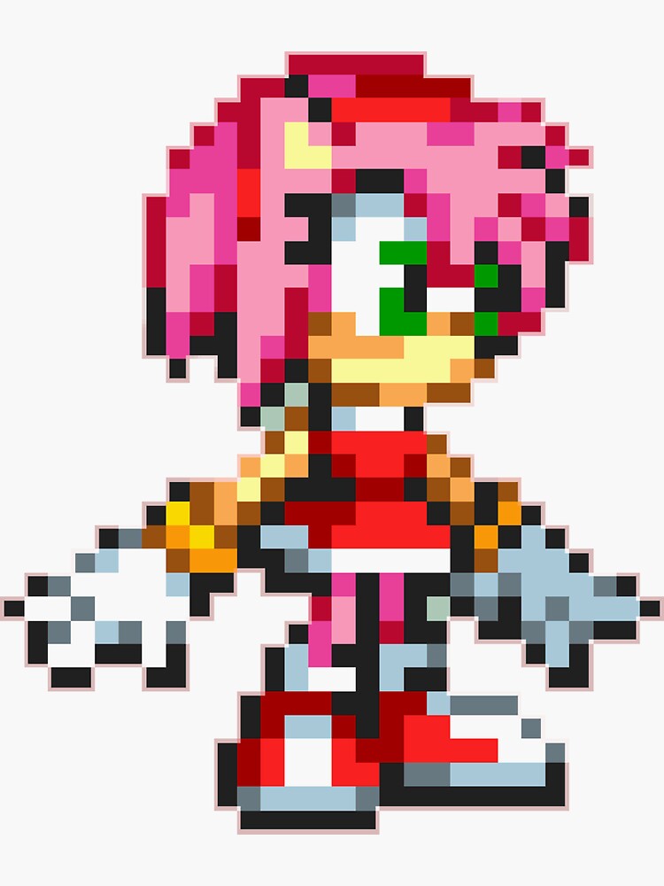 "Pixel art 16 bit sonic Amy Rose" Sticker for Sale by ArtPixelDesign ...
